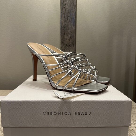 Veronica Beard | Shoes | Veronica Beard Avita Strappy Mule In Silver ...